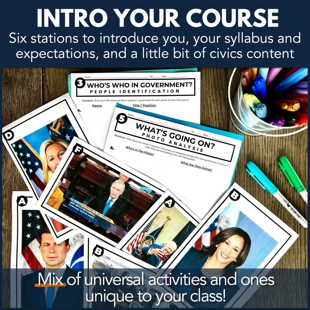 Civics & Government First Day Stations Activity Kit - Let's Cultivate ...