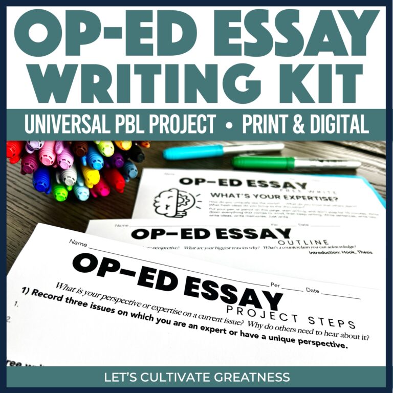 Essay & Letter Writing PBL Bundle - Let's Cultivate Greatness