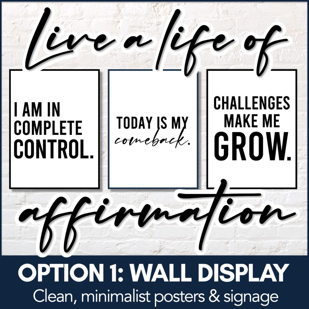 Mindfulness and Affirmation Classroom Bulletin Board & Posters - Let's ...