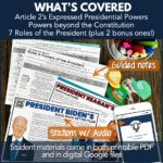 Powers & Roles of the President Activity Kit - Let's Cultivate Greatness