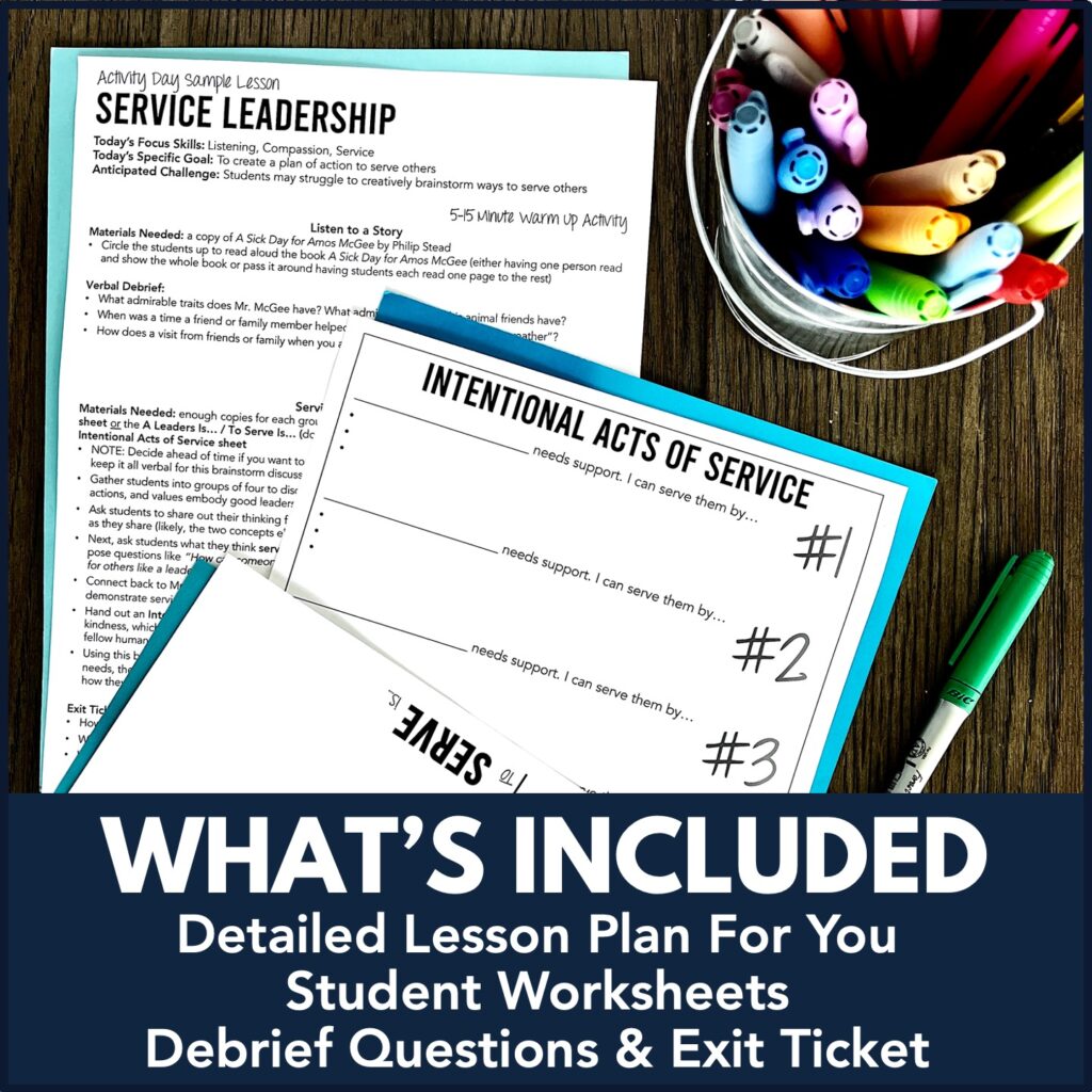 Service Leadership Skills Activity Lesson Freebie - Let's Cultivate ...