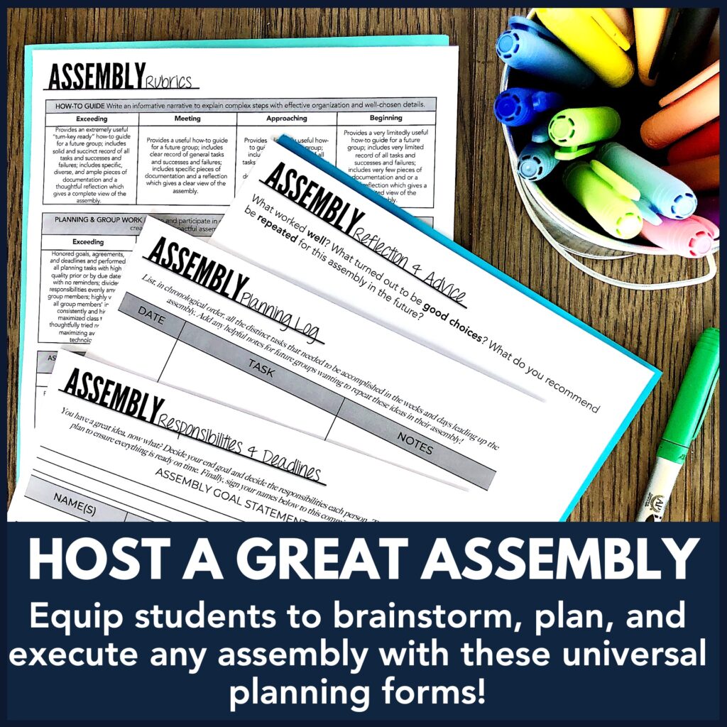 Assembly Planning Forms Kit - Let's Cultivate Greatness