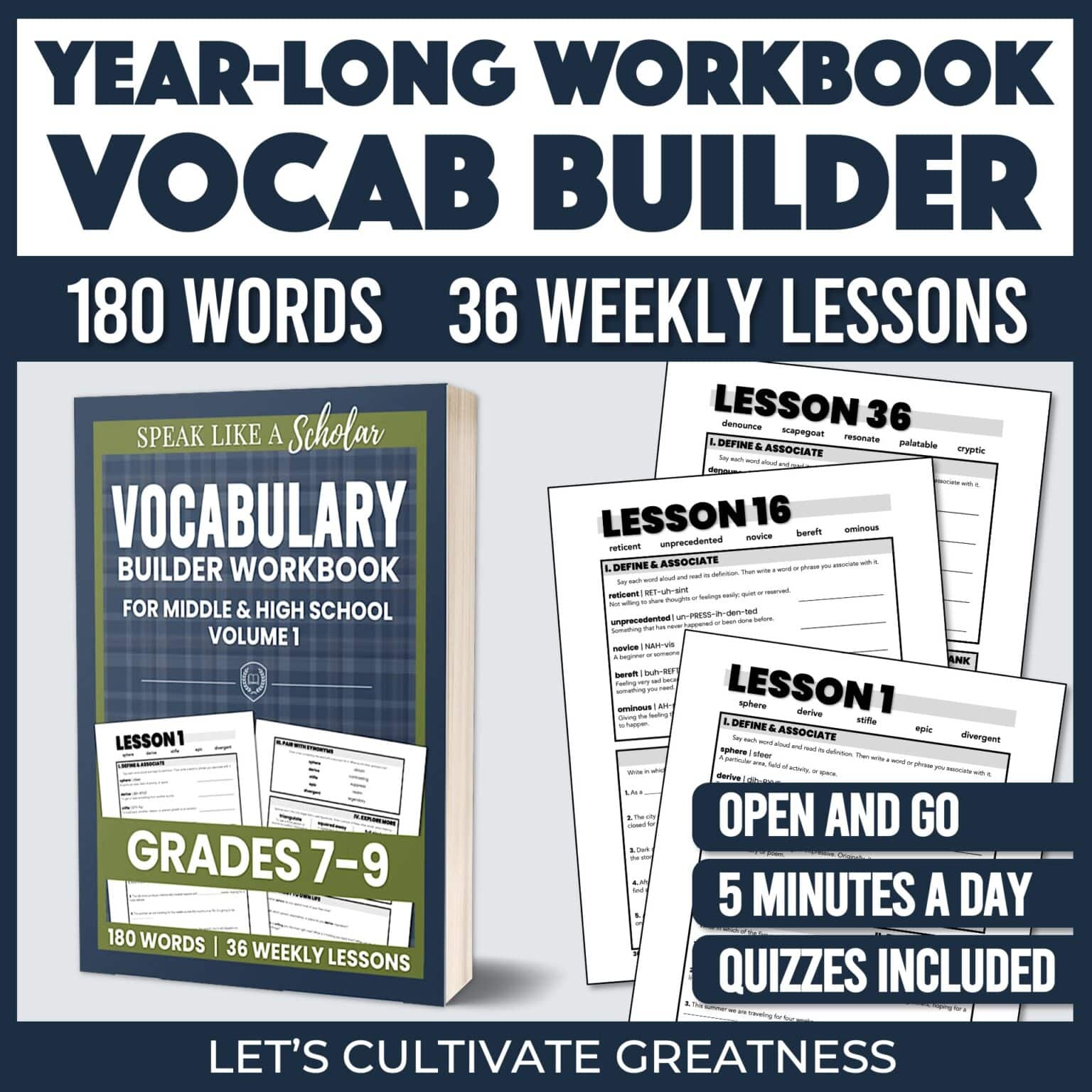 Speak Like a Scholar: Vocabulary Builder Workbook for Middle & High ...