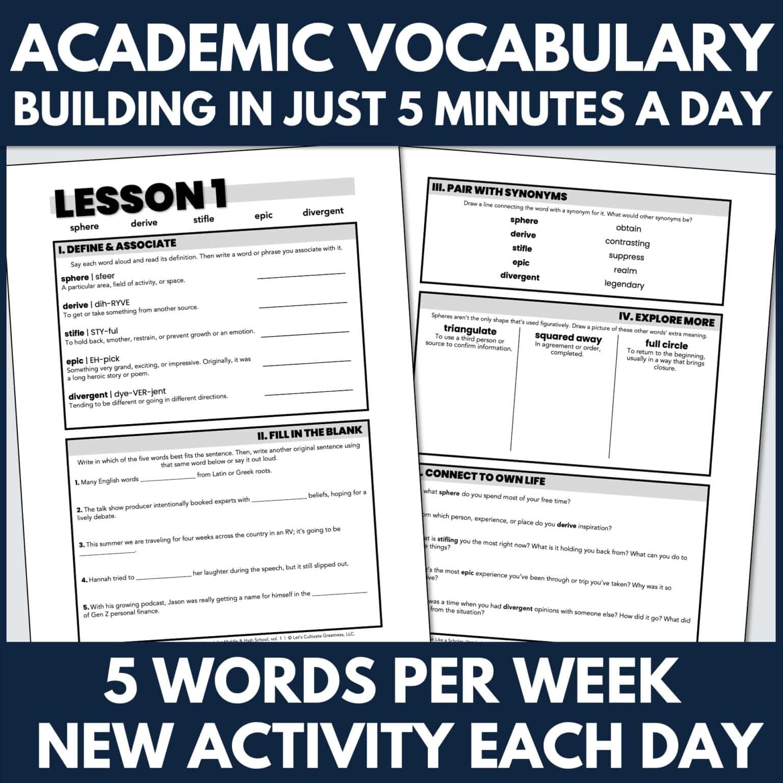 Speak Like a Scholar: Vocabulary Builder Workbook for Middle & High ...